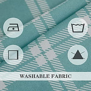 MANGATA CASA Checkered Tablecloth for Rectangle Tables-Gingham Waterproof Kitchen & Table Linens-Polyester Teal Buffalo Plaid Wrinkle Free Table Cover(Teal 60X84in)