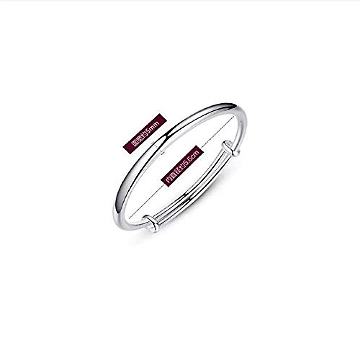 Hithop Simple Style 925 Sterling Silver Bangle Women Gift Bracelets Bangles