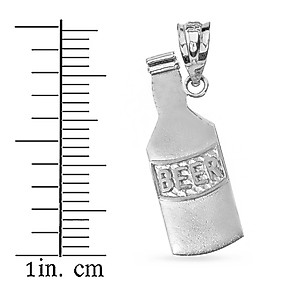 Claddagh Gold High Polish .925 Sterling Silver Beer Bottle Charm Pendant