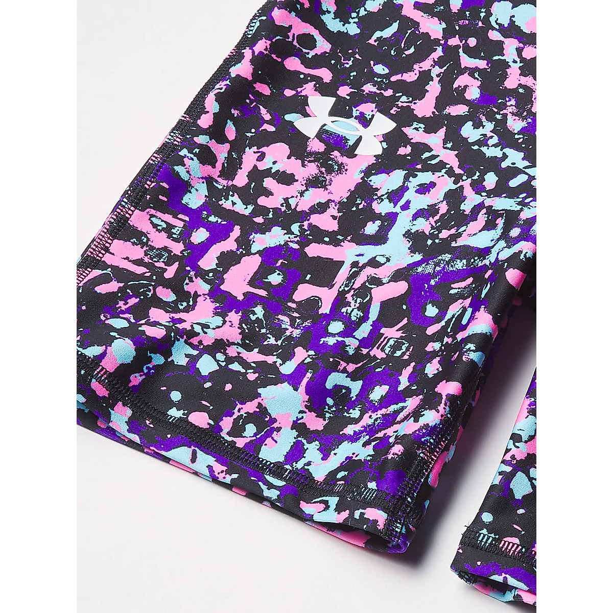 Under Armour Girls' HG Armour AOP Bike Shorts, Black (001)/White, Youth X-Large