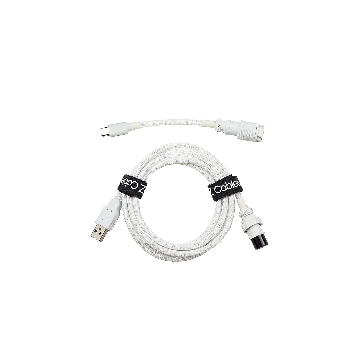 Tez Cables S-Series Aviator Keyboard Cable for Mechanical Keyboards USB-C (White, Painted GX-16)
