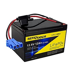 SEFEPODER Replacement Battery Compatible with Peg Perego Ride-On Toys 12-Volt Battery, 12V 12Ah Lifepo4 Lithium Ion Rechargeable Battery for Peg Perego Ride-On Vehicles