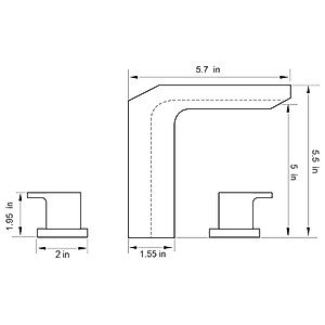 POP SANITARYWARE Matte Black 2-Handle Widespread Bathroom Sink Faucet for 3 Holes Solid Brass 8 Inches Waterfall Bathroom Vanity Faucet Basin Mixer Faucets