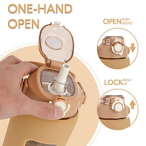 Zukro 64 oz Glass Water Bottle, Motivational Reusable Large Half Gallon Reusable Water Jug With Handle and Straw, Silicone Sleeve for Sport, Gym and Workout, Time Marker Reminder Quotes to Drink