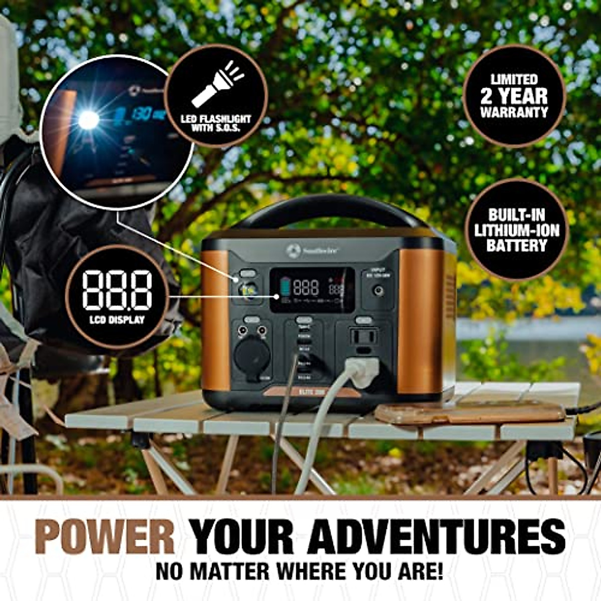 Southwire Elite 200 Series, 222Wh Backup Lithium Battery, 120V/200W Pure Sine Wave AC Outlet, Solar Generator (Solar Panel Not Included) for Camping, Travel, RV, Outdoors and more