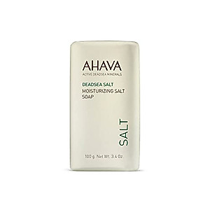 AHAVA Moisturizing Dead Sea Salt Soap - Face & Body Cleansing Bar to Moisture the Skin, Enriched with Exclusive Mineral Blend of Dead Sea Osmoter & Dead Sea Salt, 3.4 Oz, (Packaging May Vary)