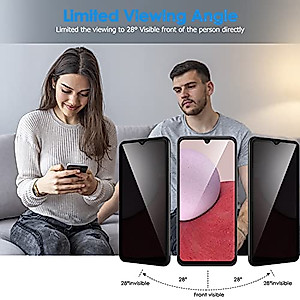 LYWHL [2 Pack for Samsung Galaxy A14 5G Privacy Screen Protector, Anti Spy Tempered Glass 9H Hardness Protective Film for Galaxy A14 6.6”, Anti Scratch Case Friendly Bubble Free Easy Install - Black