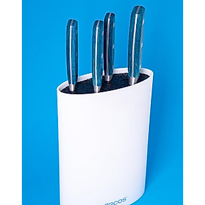 Arcos Universal Knife Block in Thermoplastic Elastomer. Knife Storage, Holds Knives up to 8'' Inch. White Color. Series Universal
