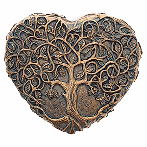 Top Brass Decorative Tree of Life / Heart Trinket Jewelry Box - Spiritual Love Celtic Art
