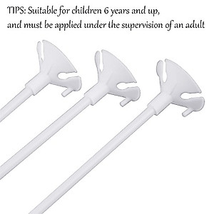 Pllieay 100 Pieces White Balloon Sticks Holders with Cups for Wedding, Party and Decor