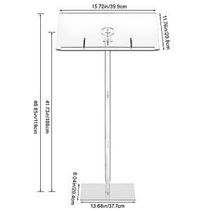 KSacry Large Acrylic Podium Stand,42.3'' H Pulpits for Churches, Lecterns &Podiums,Conference Portable Podium for Weddings, Classroom, Presentation Podiums,Metal Base(15.7" L x 11.8" W x 42.3" H)