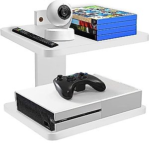 Siondoux Floating Entertainment Shelf - Wooden DVD & TV Shelf for Wall, Perfect for Projector, PS5, DVD Player, Game Console, Cable Box