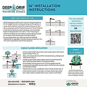 14 in. DEEP DRIP Plant Watering Stake (3 Pack) (Tan) | UV-Protected ABS Plastic Deep Root Irrigation Spike for Yard Plants, Shrubs, Vines