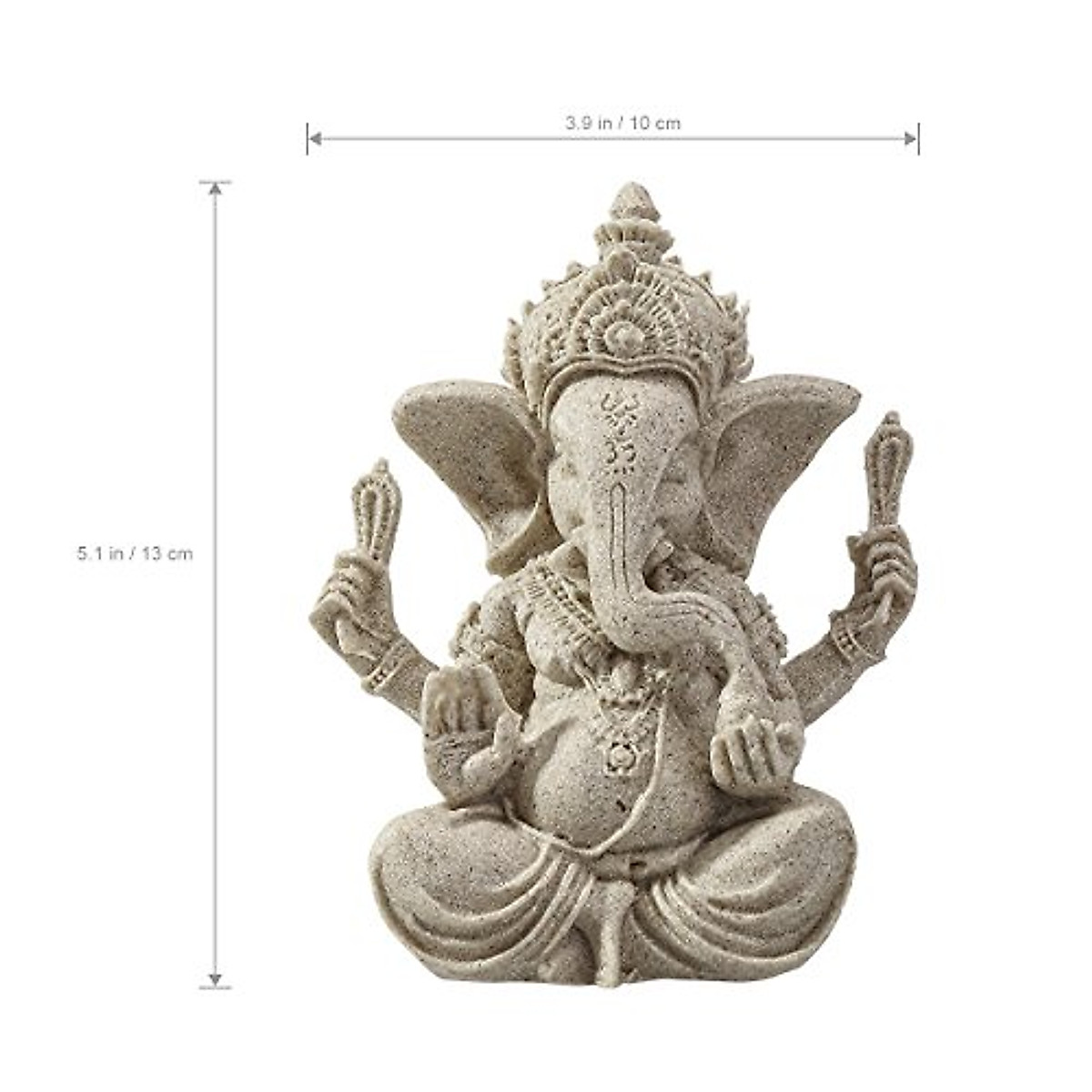rosenice Elephant Statue Sculpture Sandstone Ganesha Buddha Handmade Figurine