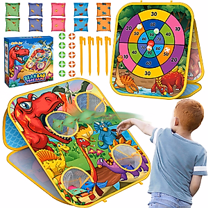 HelloJoy Bean Bag Toss Game Kids Outdoor Toys,Double-Sided Foldable Cornhole Board Backyard Beach Yard Outdoor Toys for Toddler, Outside Lawn Party Activities Toy Gifts for Boys Girls Age 3 4 5 6 7 8