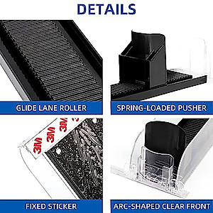 Soda Can Dispenser for Refrigerator 3 Rows, Soda Can Organizer with Automatic Pusher Glide - Drink Organizer for Fridge Perfect for Soda, Beer, and Other Beverages - Black