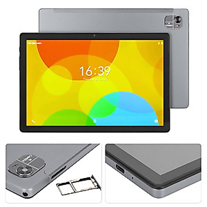 10.1 Inch Phone Call Tablet for Android 11.0, 8GB 128GB Octa Core Touch Screen Gaming Tablet, BT5.0 5G WiFi Business Cellphone Tablet, for Learning, Working, Office, US Plug (Gray)