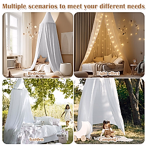 Sublaga Wihte Canopy, Princess Bedroom Decor, Canopy for Girls Room, Room Decorations for Girls, Girls Canopy for Bed, Soft Smooth Playing Tent Canopy Girls Room Decoration Princess Castle