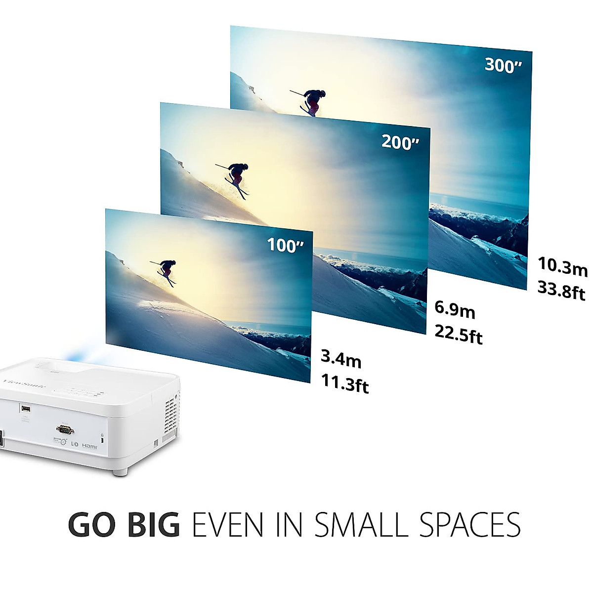 ViewSonic LS500WH 3000 Lumens WXGA LED Projector, Auto Power Off, 360-Degree Orientation for Business and Education