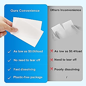 LANSIRY Laundry Detergent Sheets - 200 Loads Fresh Linen Scent Washing Detergent Strips, Compact Lightweight Liquidless Eco-Friendly Hypoallergenic Portable Soap Sheets for Save Space and Travel