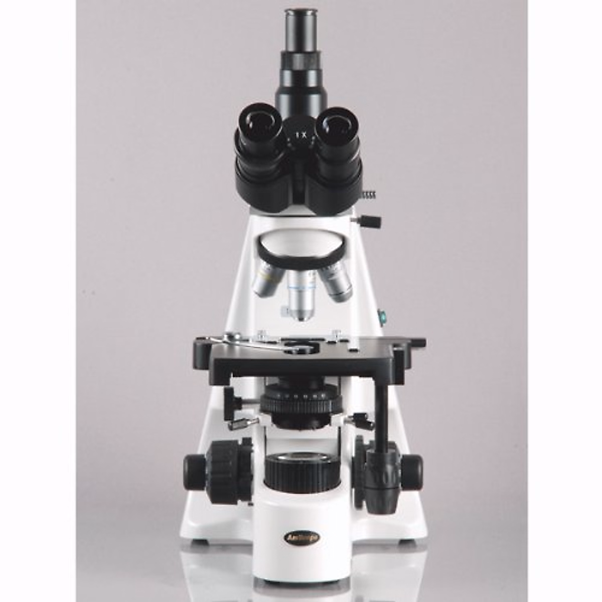 AmScope T690B-PCT200-PL Phase-Contrast Trinocular Compound Microscope, 40X-2000X Magnification, WH10x and WH20x Super-Widefield Eyepieces, Infinity Plan Achromatic Objectives, Brightfield, Kohler Condenser, Double-Layer Mechanical Stage, Includes 4 Phase