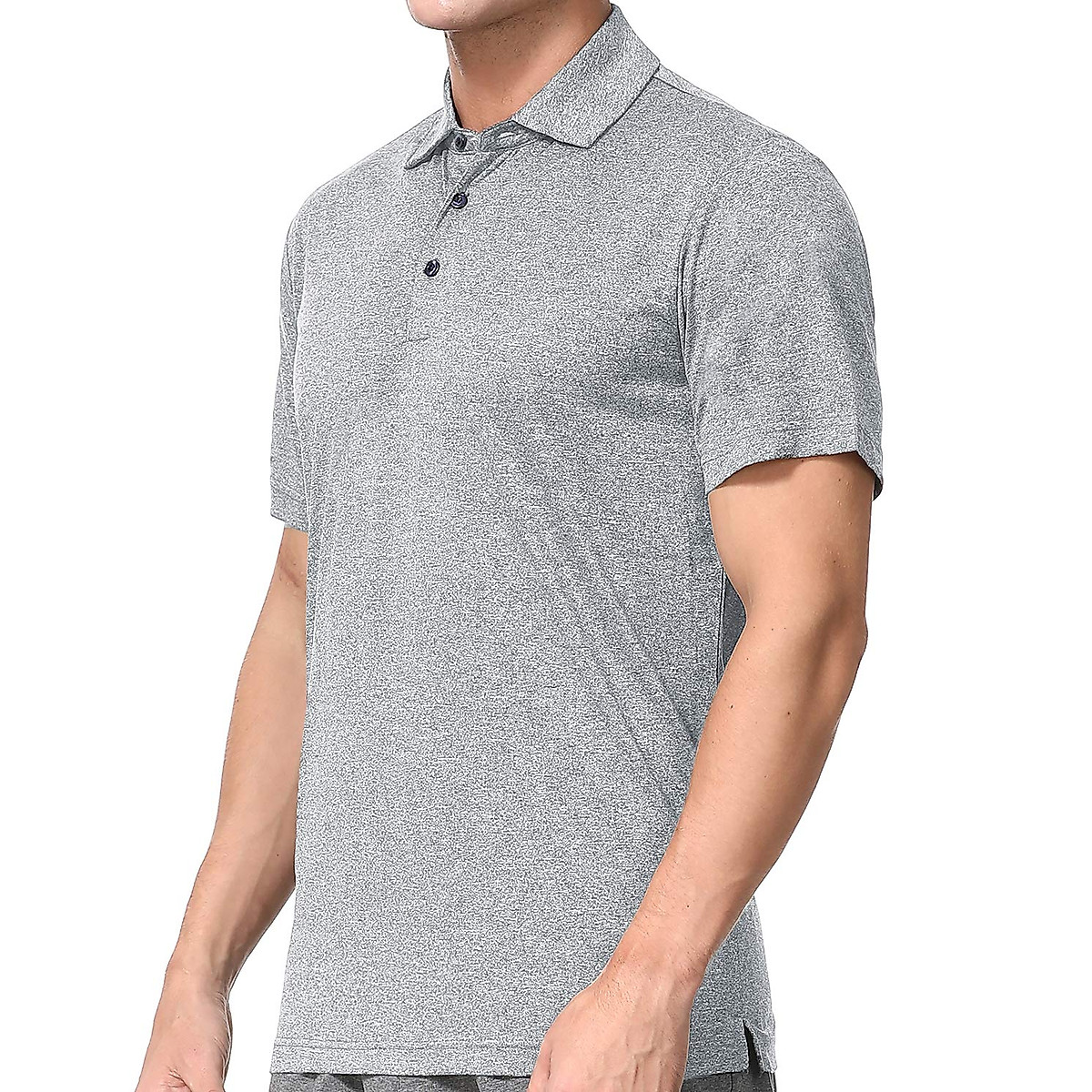 Men's Alpha Dry Fit Golf Polo Shirt - Light Grey, XXL, Regular Fit
