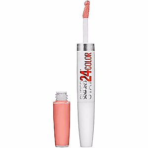 Maybelline Super Stay 24, 2-Step Liquid Lipstick Makeup, Long Lasting Highly Pigmented Color with Moisturizing Balm, All Night Apricot, Nude Orange, 1 Count