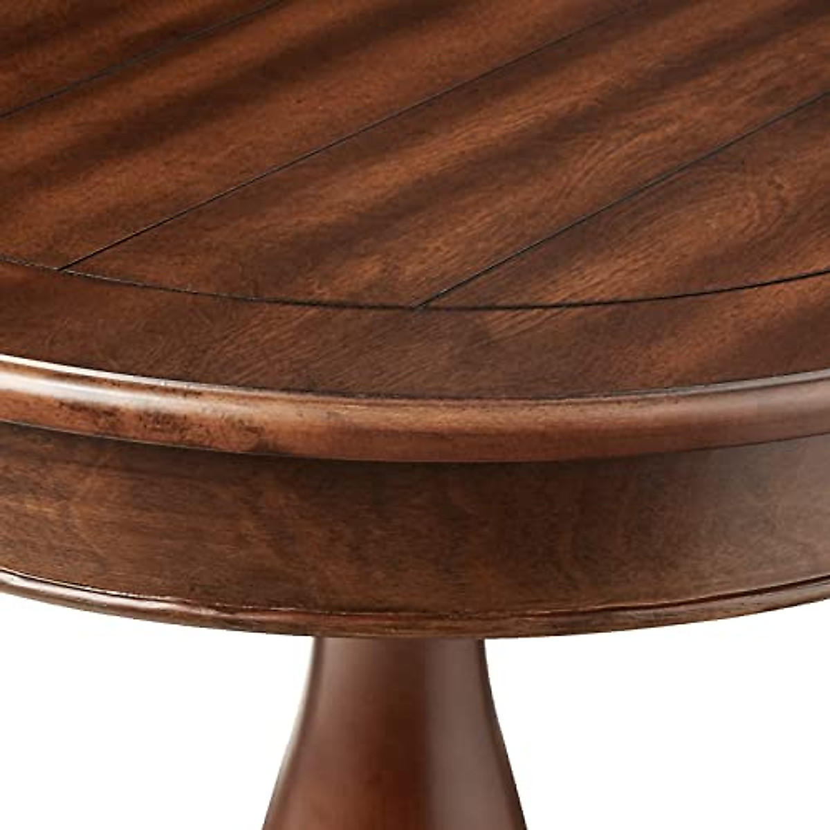 Roundhill Furniture Rene Round Wood Pedestal Side Table, 26"D x 26"W x 26.5"H, Espresso