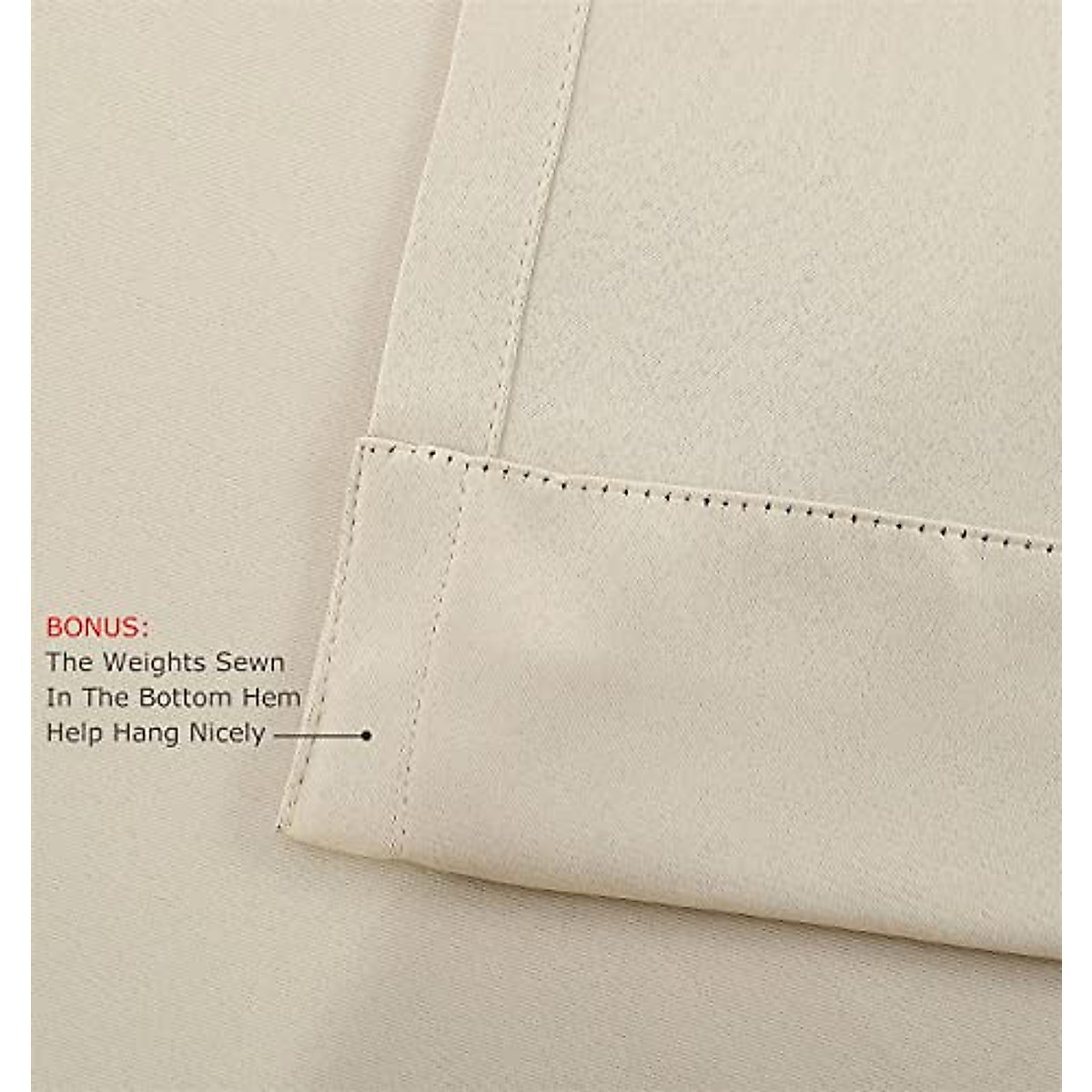 MIUCO Room Darkening Grommet Blackout Window Curtains for Living Room Curtains Panels Set of 2 52x63 Inch Begie, 2 Tie Backs Included