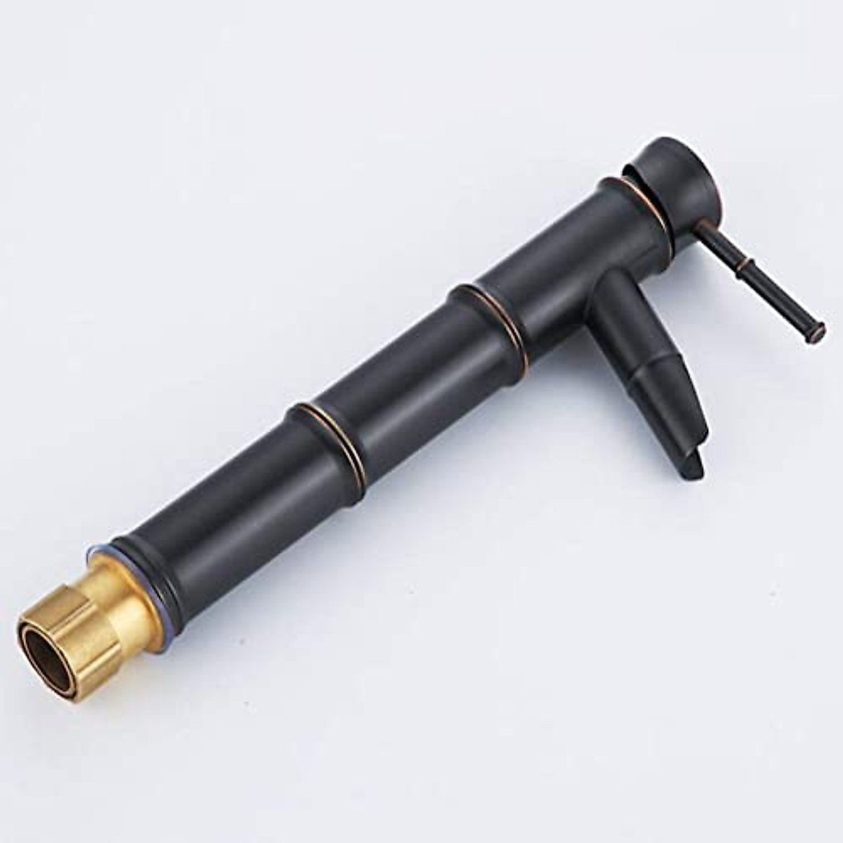 Bathroom Sink Mixer Tap Retro Black Single Lever Countertop Basin Hot and Cold Water Faucet, Tall Copper Single Hole Washbasin Faucet, Suitable for Toilet and Bathroom (A)