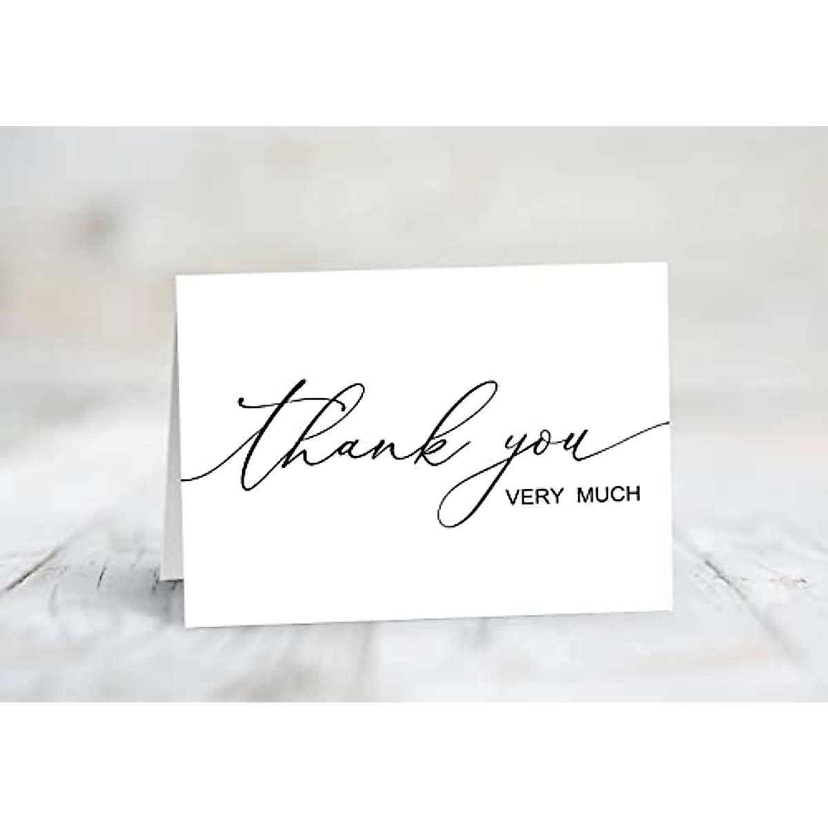 Thank You Cards with Kraft Envelopes & Stickers (Bulk 100-Pack), 5 x 3.75 Inch Minimalist Design Thank You Blank Notes for Engagement, Wedding, Baby Shower, Graduation, Bridal Shower, Business, Funeral (White)