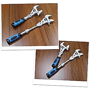 LASIEYO Adjustable Wrench, 10" to 12" Crescent Wrenches with 180° Rotating Head Wrench tool, Cr-V Chrome Vanadium Steel