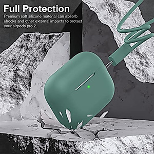 OULUOQI Compatible with AirPods Pro 2 Case 2023/2022, Soft Silicone Skin Cover Shock-Absorbing Protective Case Compatible with Apple AirPods Pro 2nd Generation Case [Front LED Visible]