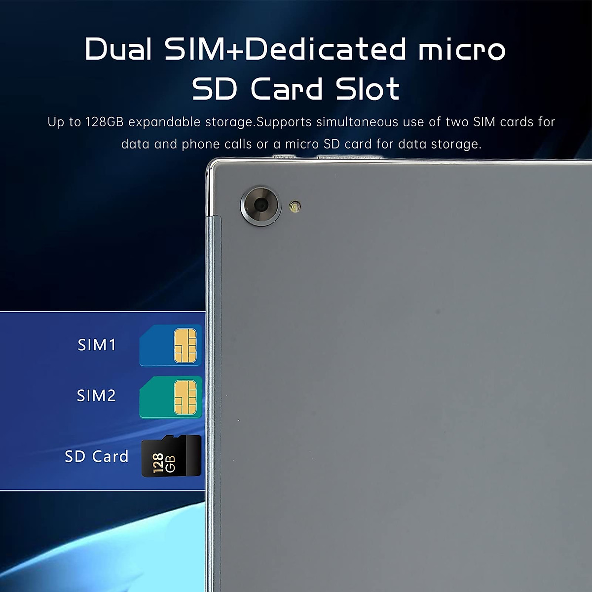 10.1in Tablet, 8 Core CPU Tablet PC for 11 8MP 20MP Dual Camera Silver Gray 2.4 5G WiFi for Office (US Plug)