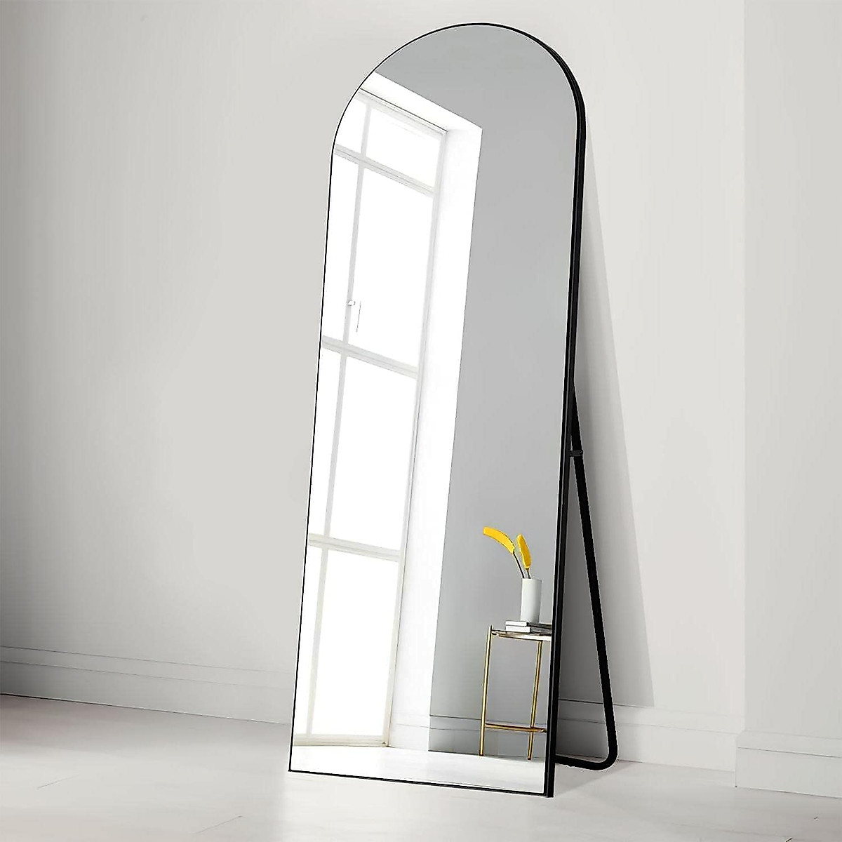 PexFix Full Length Mirror, 65''x22'' Black Arched Mirror Large Floor Mirror Standing Leaning Hanging [65''x22'' - Black]