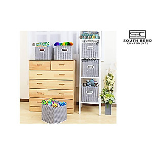 South Bend Components Fabric Cloth Cube Storage Baskets 12x12x12 (1-pack)