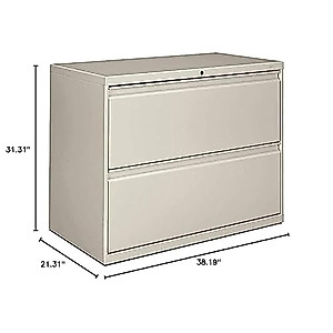 HON 882LQ 800 Series Two-Drawer Lateral File, 36w x 19-1/4d x 28-3/8h, Light Gray
