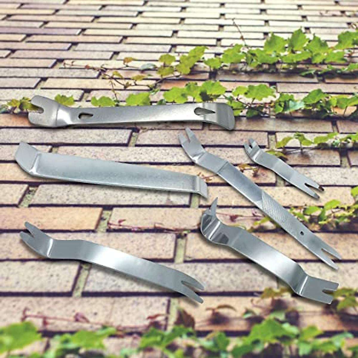 6 Pack Paver Tool Stainless Steel Paver Extractor Tool Paver Removal Tool Paver Lifting Tool with Multipurpose Tool Pouch Bag for Garden Lawn Yard Patio Paver Brick Block Replacement