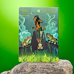 Loungefly Villains: Lion King - Scar and Hyenas 4-Piece Pin Set, Amazon Exclusive