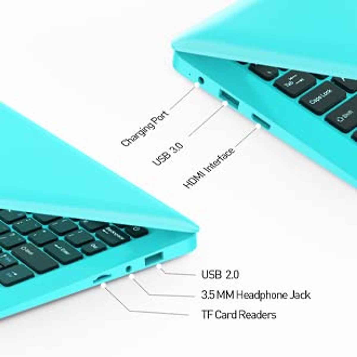 TOPOSH Kids Laptop 10.1 Inch Supports Windows 10 PC Notebook Computer 4GB RAM+64GB SSD Intel Celeron N3350 Dual-Core Graphics 1.1 GHz with US Keyboard WiFi Bluetooth-Green