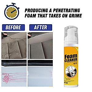 EnerPlex Foam Cleaner All Purpose, Multifunctional Car Cleaner, Powerful Stain Removal Kit,Car Interior Ceiling Leather Seat Cleaner Foam for Car and House(2pcs 30ml+Cleaning Cloth + Cleaning Sponge)