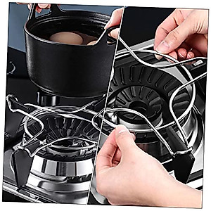 Anneome 2pcs Gas Stove Bracket Ring Accessories Gas Furnaces for Homes Stainless Steel Wok Pan Holder Stand Gas Oven Burner Grate Steamer Rack Kitchen Gadgets Stove Racks Round Pot Racks