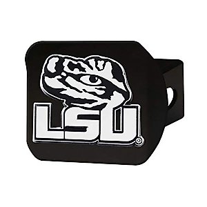 FANMATS 21035 LSU Tigers Black Metal Hitch Cover with Metal Chrome 3D Emblem