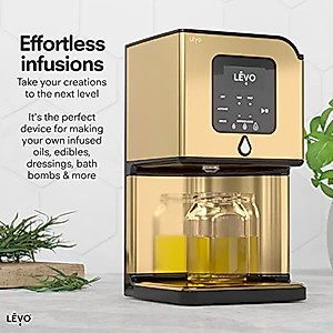 LEVO Lux - Premium Herbal Oil Infusion Machine - Botanical Extractor - Herb Dryer, Decarboxylator, & Oil Infuser - Gourmet Edible Infusion Maker - For Infused Gummies, Brownies & More - Black