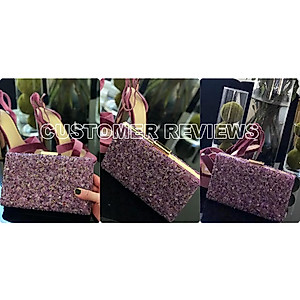 Elegant Sparkling Glitter Evening Clutch Bags Bling Evening Handbag Purses For Wedding Prom Bride (Purple) One Size