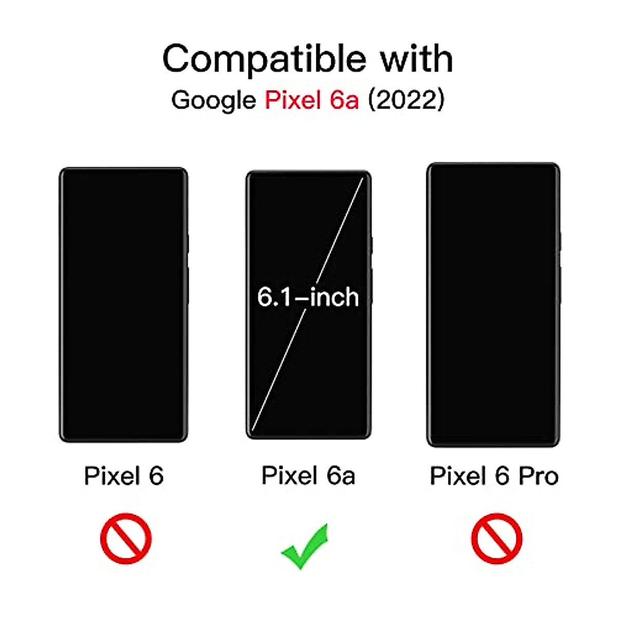 JETech Case for Google Pixel 6a 6.1-Inch 2022, Dual-Layer Protection Shockproof Phone Cover (Black)