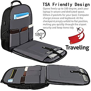 YALIXIAN Travel Laptop Backpack,Extra Large 18.4 Inch Laptop RFID Anti Theft TSA Friendly Backpack with USB Charging Port,Water Resistant,Computer Bag for Women Men Notebook&Basketball
