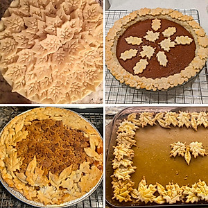 4Pcs Leaf Plunger Cutter Maple Leaf Cookie Cutter Baking Pie Crust Cutters for Thanksgiving