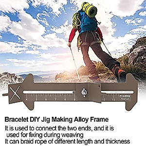 Cyrank Paracord Bracelet Jig Kit, Adjustable Length Metal Bracelet Maker Kit Paracord Tool Kit Paracord Jig Bracelet Maker DIY Weaving Craft Tools Set