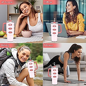 Winceed Silicone Sleeve for Stanley Quencher H2.0 30oz Tumbler with Handle, Protective Stanley Water Bottle Sleeve, Reusable Boot Cover for Stanley Cup (30oz, Rose Quartz)